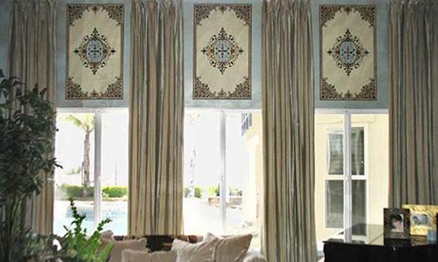 Stencil Ideas for Stenciled Window Treatments-Create Patterned Cornices