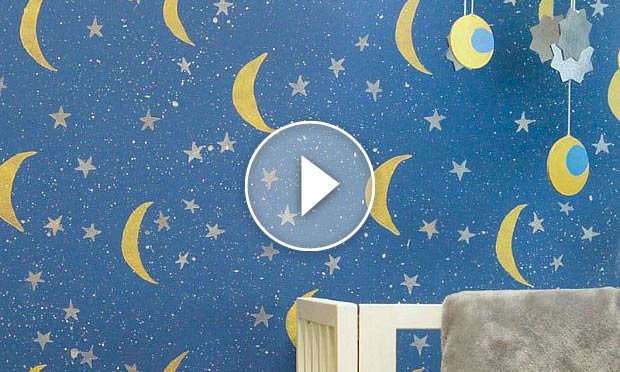 How to Paint the Night Sky with Wall Stencils - DIY Video Tutorial