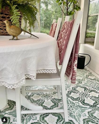 Tile Decor Trend: Stencils for Painting Tiled Floors & DIY Mural Decor