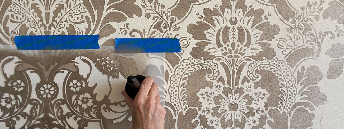 Damask Wall Stencils: Large Wall Stencils for Damask Wallpaper Pattern