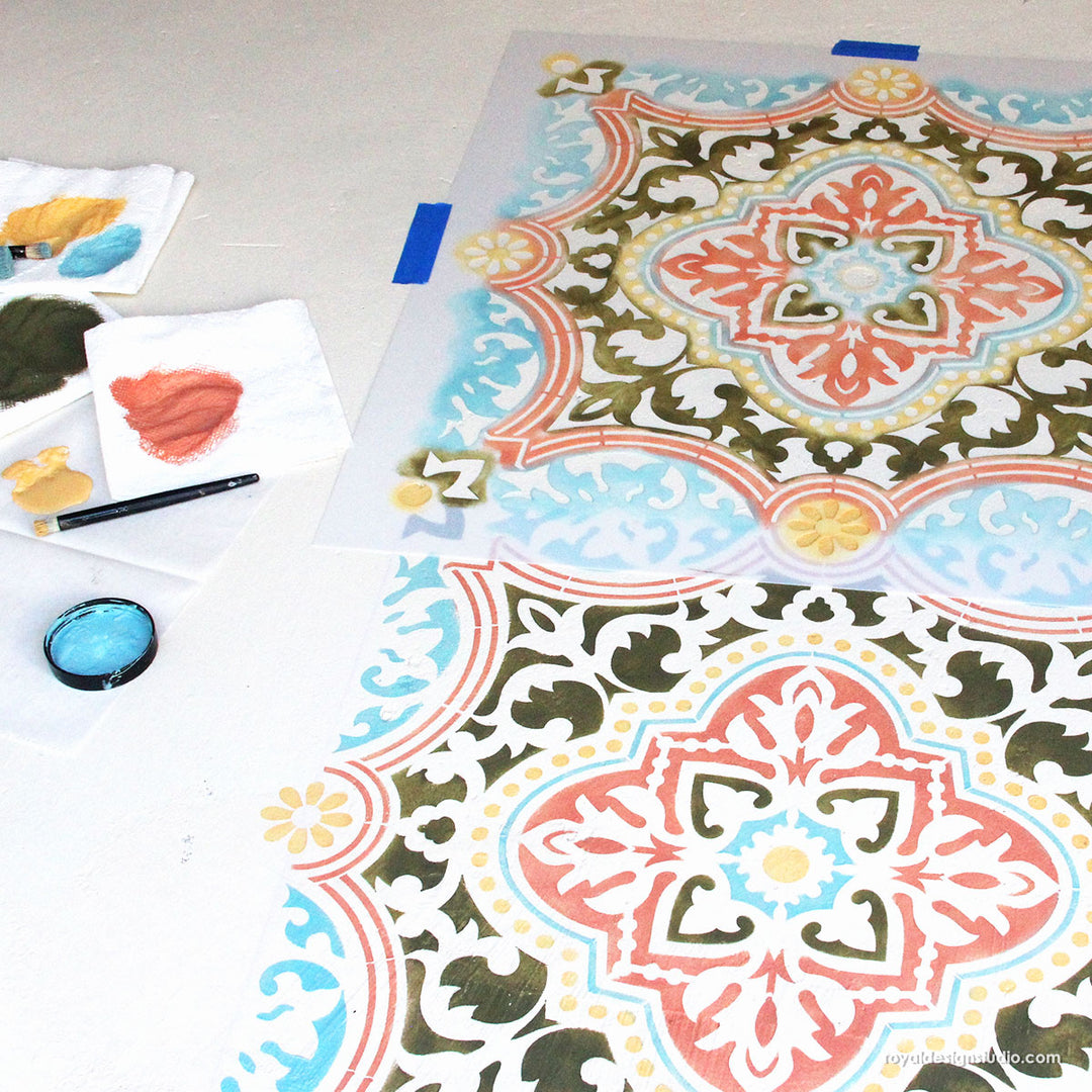 Large DIY Tile Stencils for Painting Walls and Floors – Royal Design ...