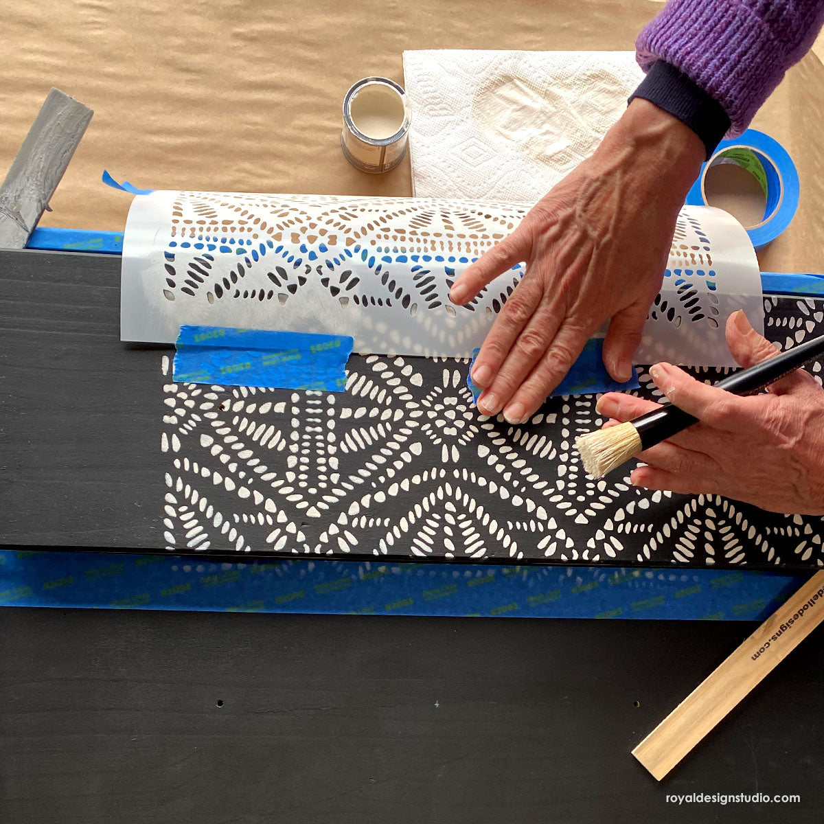 African Tribal Batik Allover Wall Stencil – Royal Design Studio Stencils