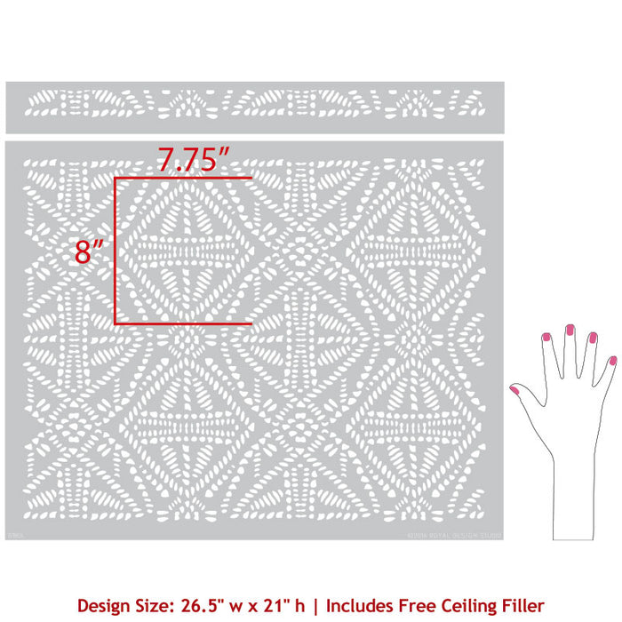 African Tribal Batik Allover Wall Stencil