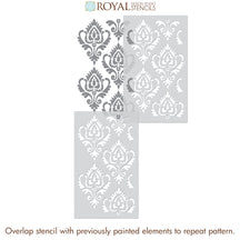 Ethnic Ikat Damask Stencil Pattern for Walls & Furniture Stenciling