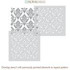 Ethnic Ikat Damask Stencil Pattern for Walls & Furniture Stenciling