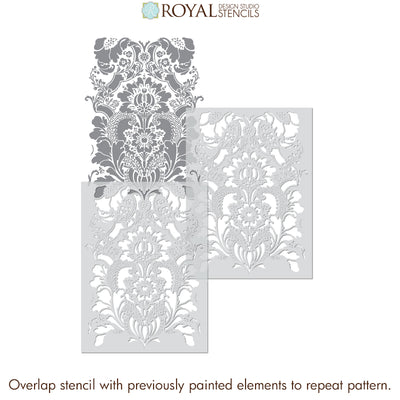 Large DIY Wall Stencils for Painting Wallpaper Mural Look