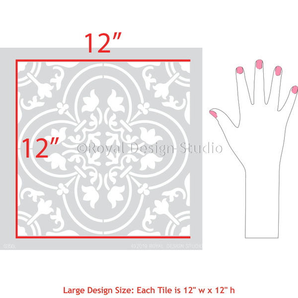 Tiled Floor Stencils - Painted Tile Stencils - Tile Painting Stencil