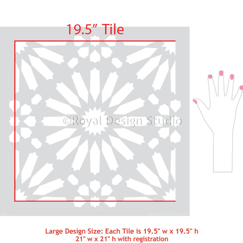 Geometric Pattern Tile Stencils - DIY Painting Concrete Porch Designs