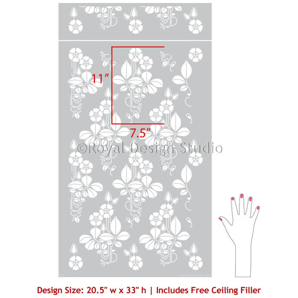 Flower Stencils | English Garden Floral Wall Stencils for Painting