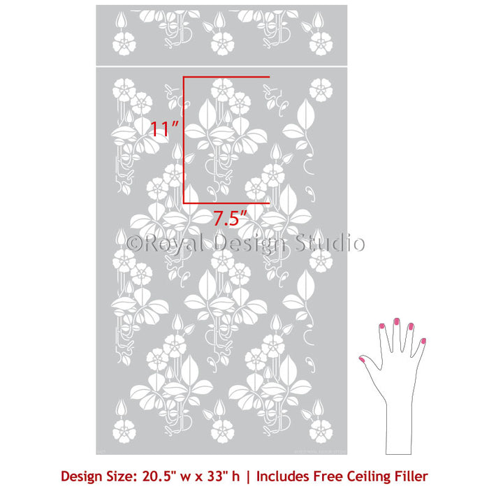 Flower Stencils | English Garden Floral Wall Stencils for Painting