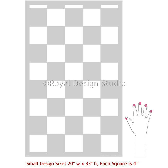 Checkered Square Tile Stencils - DIY Painting Nursery Stencil Designs