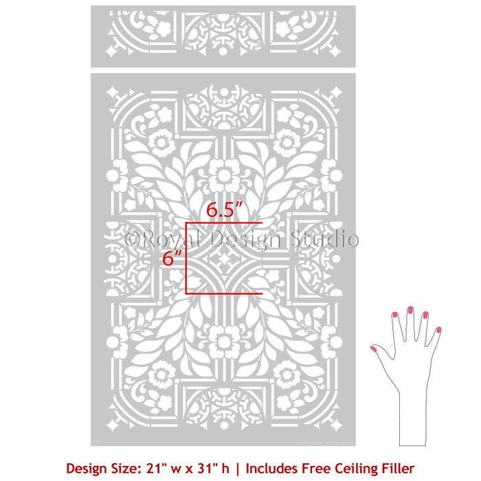 Large Stencils for Painting Accent Wall - Better than Damask Wallpaper
