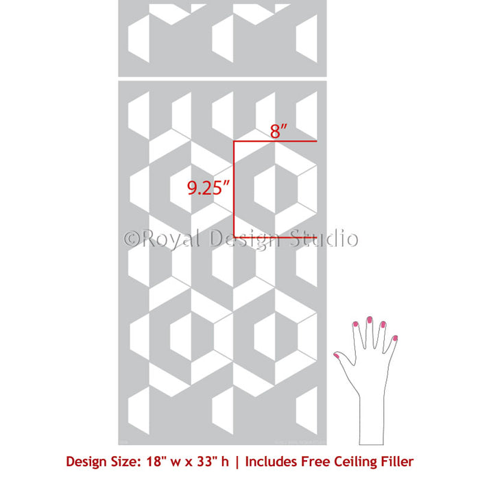 Allover Pattern Stencils | Nexus Modern Wall Floor Stencil