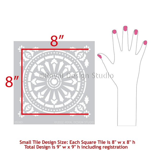 Tiled Floor Stencils - Painted Tile Stencils - Tile Painting Stencil