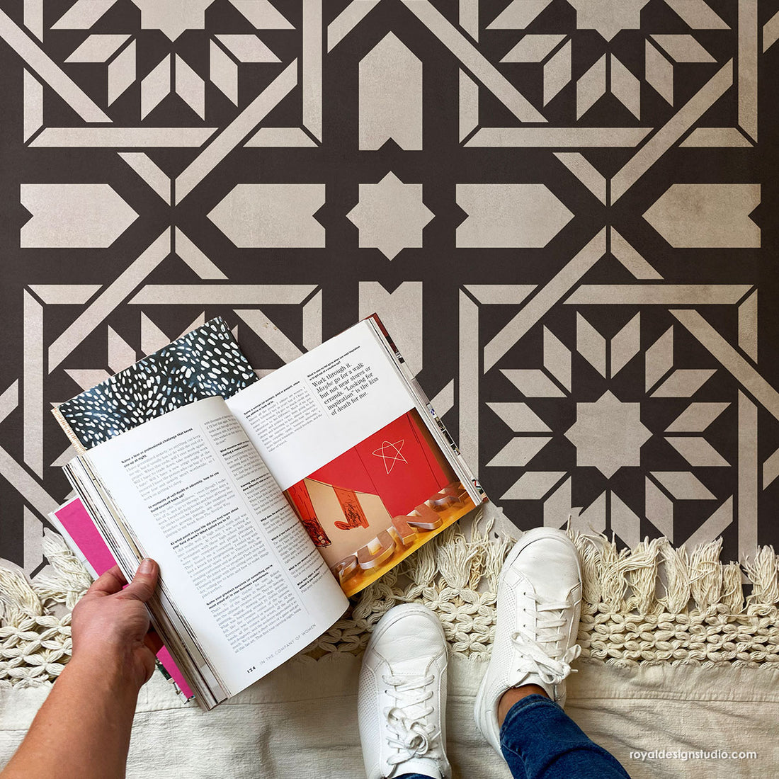 Large DIY Moroccan Tile Stencils-DIY a Custom Painted Floor