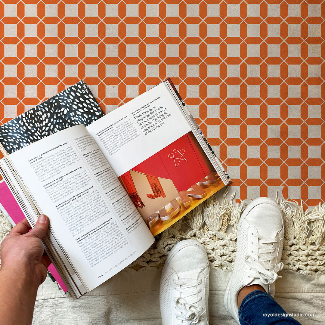 Mosaic Tile Stenciling Pattern-Stencil Floors-Stenciled Backsplashes ...