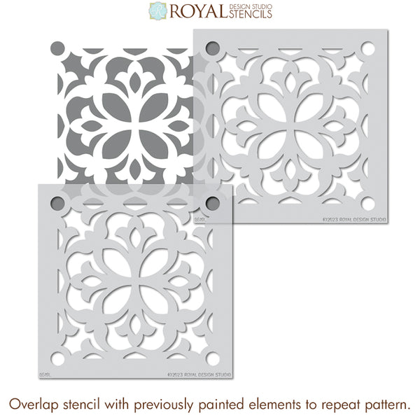 Easy to Stencil Tile Stencil - DIY Painting stencils for custom tiles