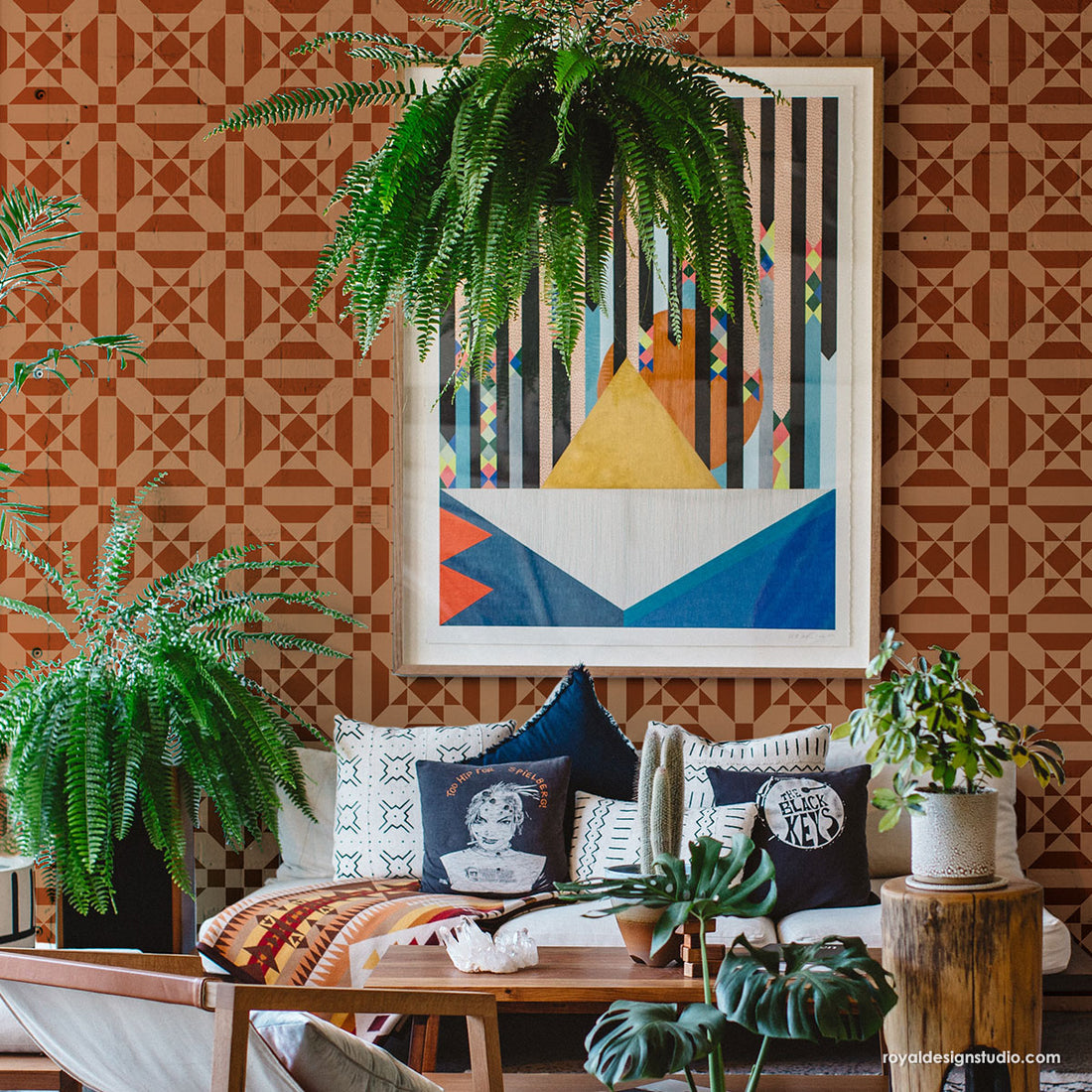 Large Wall and Floor Painting Stencil-Art Deco Pattern