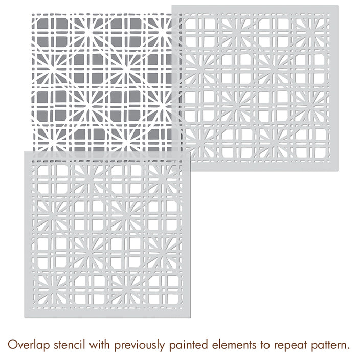 Large DIY Stencils for Painting Custom Wallpaper Looks on Walls