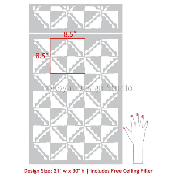 Modern Check Pattern Stencil-Large Wall Stencils for DIY Decor