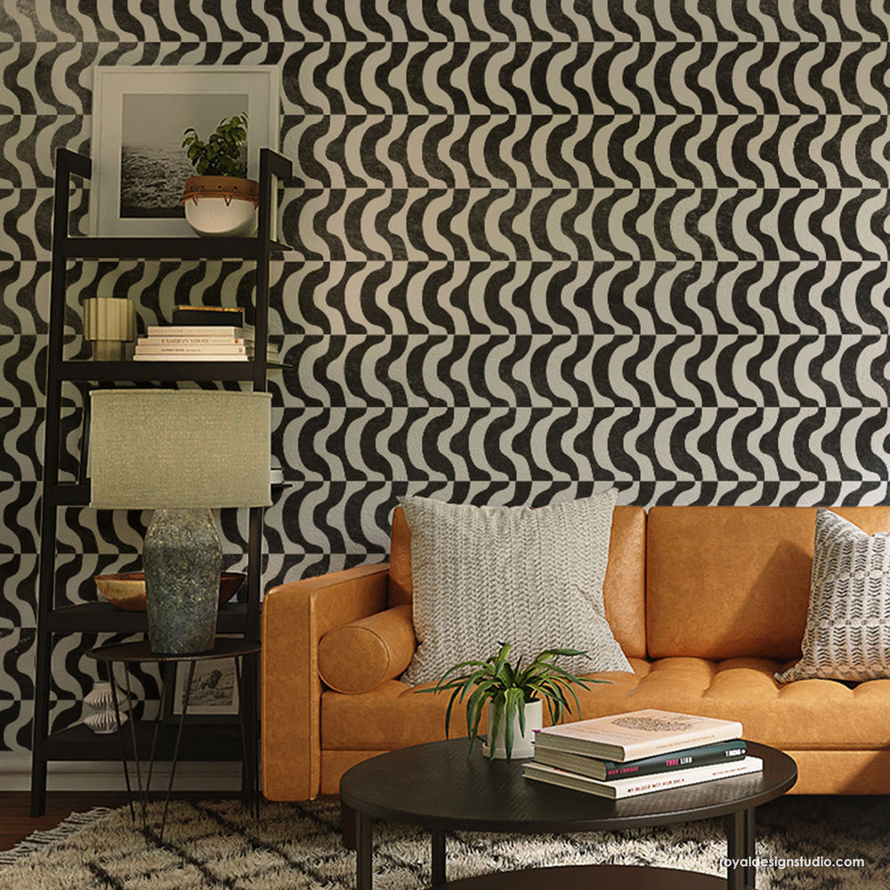 Large Stencils for Painting Modern Wall Decor - DIY Wallpaper