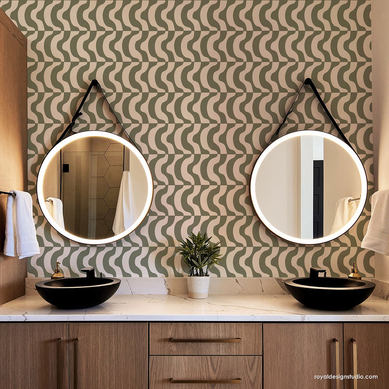 Large Stencils for Painting Modern Wall Decor - DIY Wallpaper