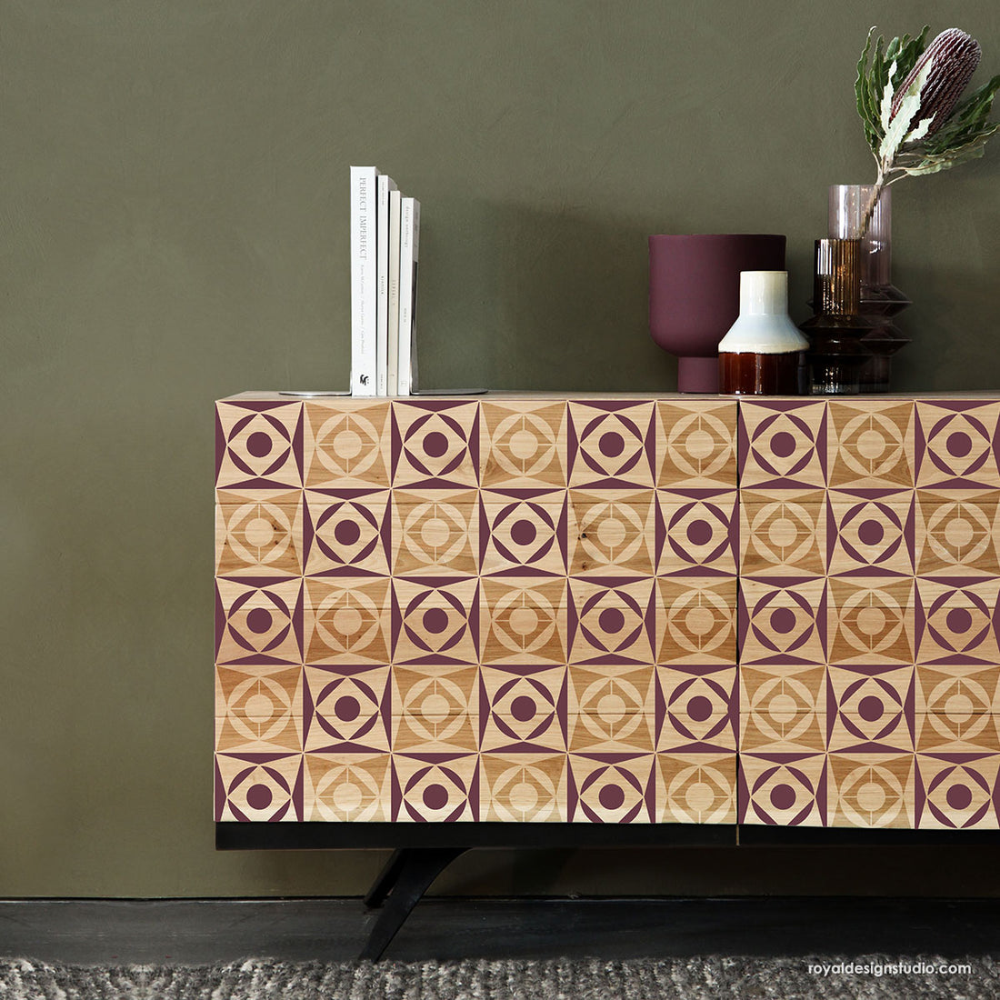 Modern Tile Stencil for Stenciling Furniture and Backsplashes