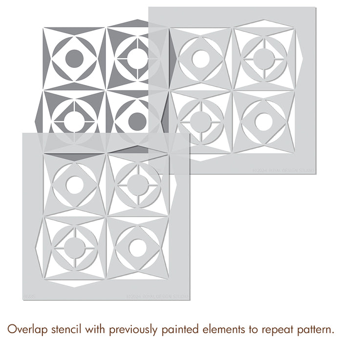 Modern Tile Stencil for Stenciling Furniture and Backsplashes