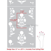 Amazing Floral Block Print Pattern Wall Stencil-Custom DIY Walls Decor