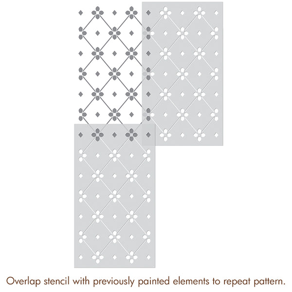Large Stencils for Country Cottage Wall Decor - DIY Stenciled Wallpaper