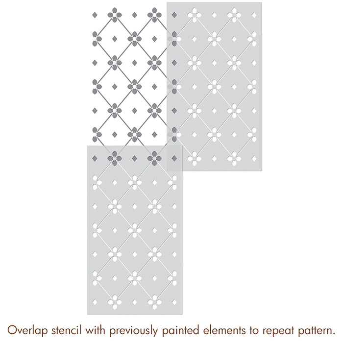 Large Stencils for Country Cottage Wall Decor - DIY Stenciled Wallpaper