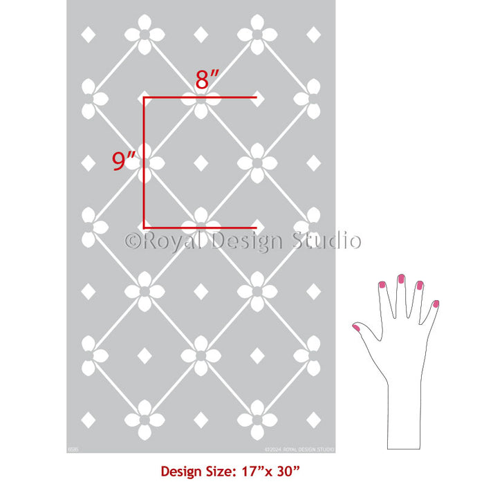 Large Stencils for Country Cottage Wall Decor - DIY Stenciled Wallpaper