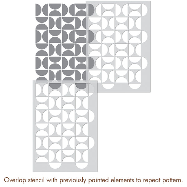 Large Wall and Floor Painting Stencil-Modern Half Moon Pattern