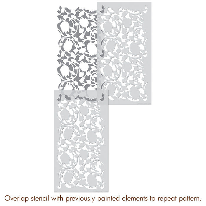 Indian Block Print Pattern Stencil for Stenciling Wallpaper Look on Walls