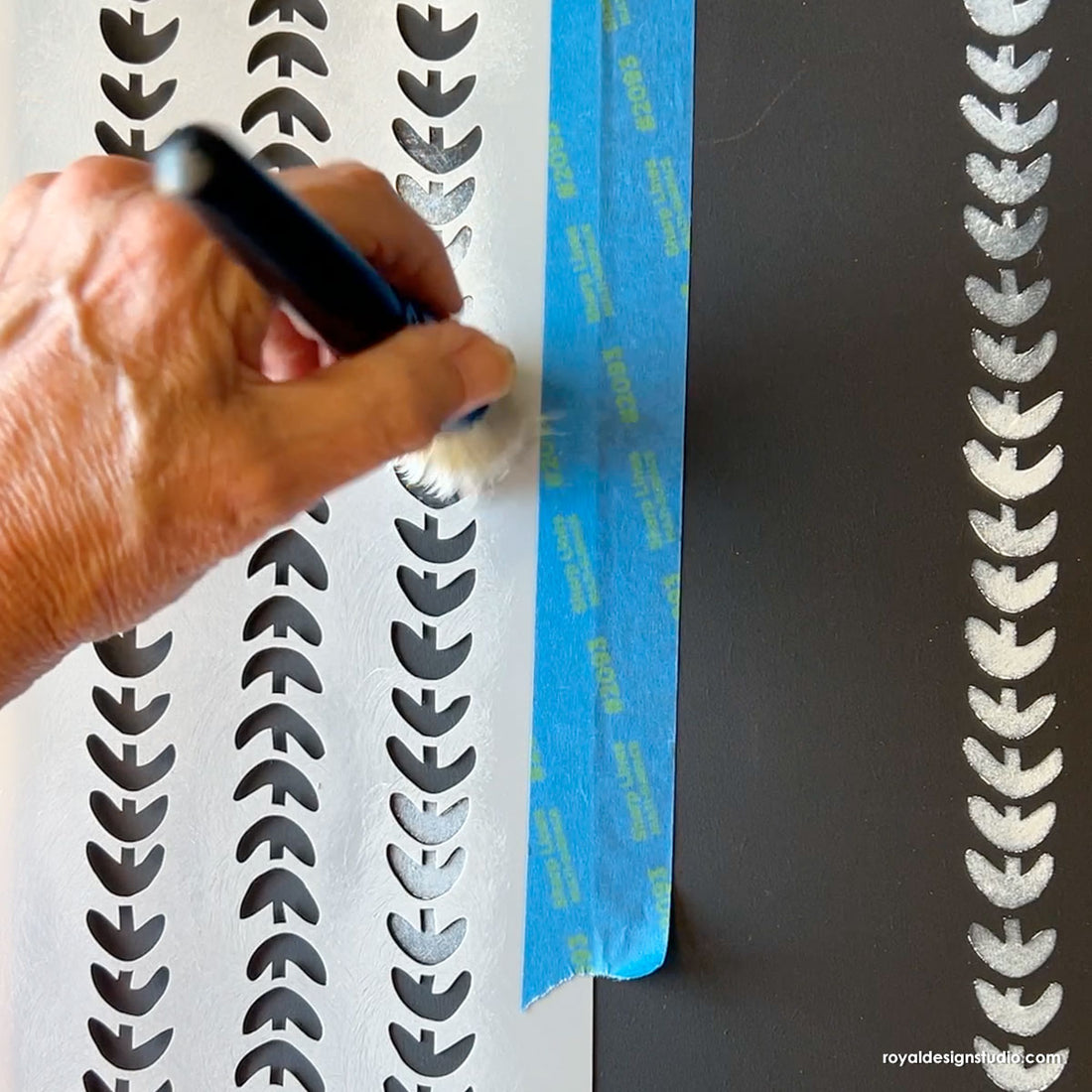 Country Stitching Stripe Stencil for Walls-Cottage Core