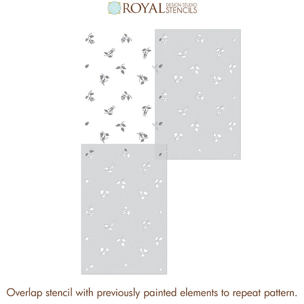 Rose Buddies Floral Furniture and Wall Stencil