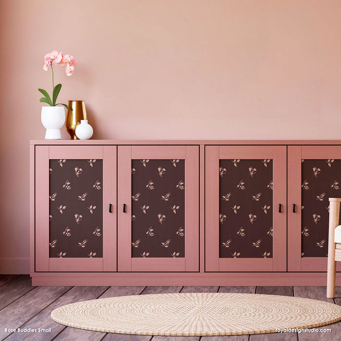 Rose Buddies Floral Furniture and Wall Stencil