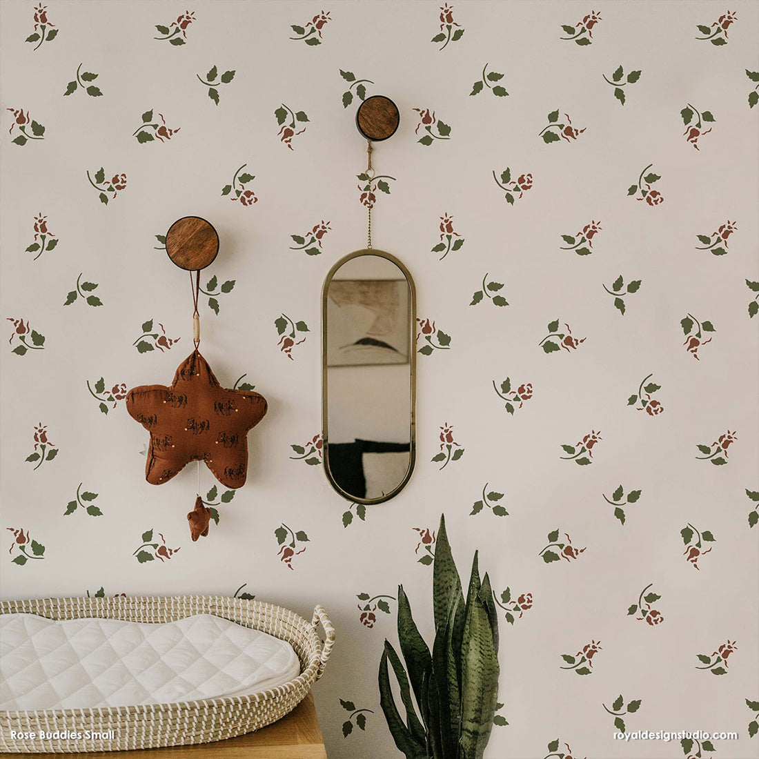 Rose Buddies Floral Furniture and Wall Stencil