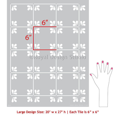 Easy to Stencil Tile Pattern - DIY Custom Tile Painting Stencils