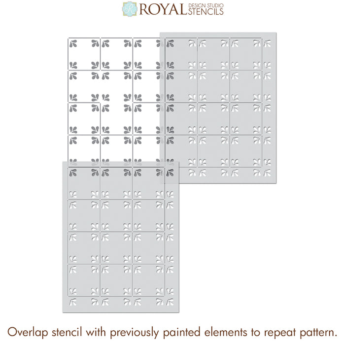 Easy to Stencil Tile Pattern - DIY Custom Tile Painting Stencils