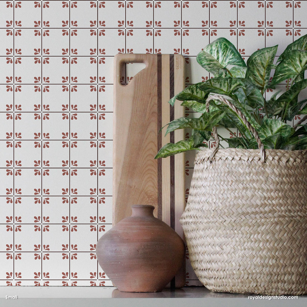 Easy to Stencil Tile Pattern - DIY Custom Tile Painting Stencils