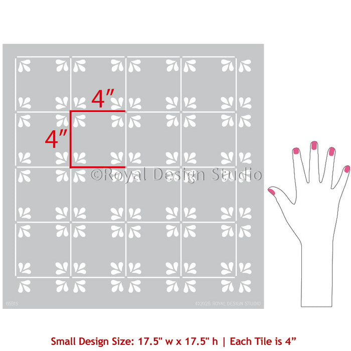 Easy to Stencil Tile Pattern - DIY Custom Tile Painting Stencils