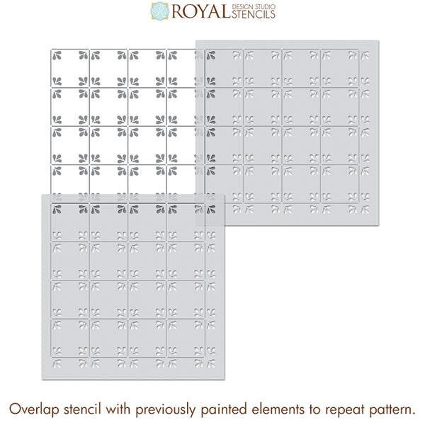 Easy to Stencil Tile Pattern - DIY Custom Tile Painting Stencils