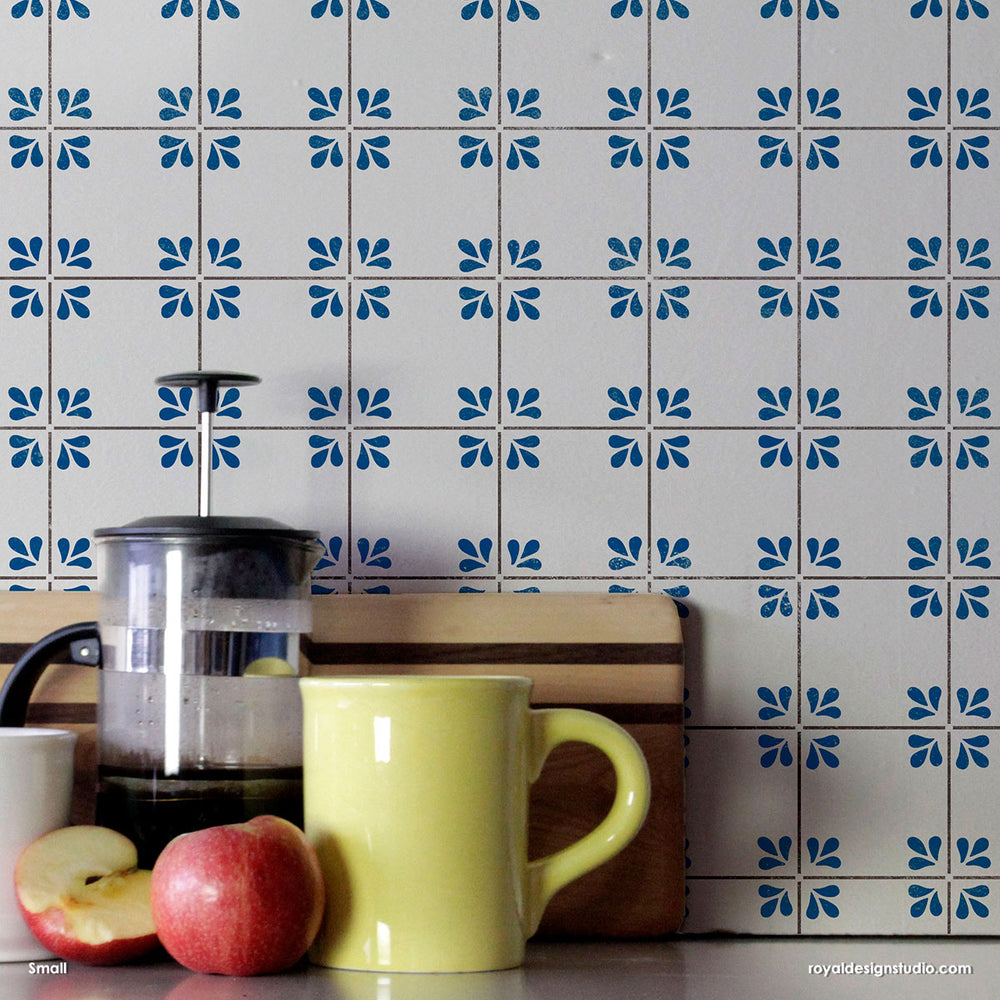 Easy to Stencil Tile Pattern - DIY Custom Tile Painting Stencils