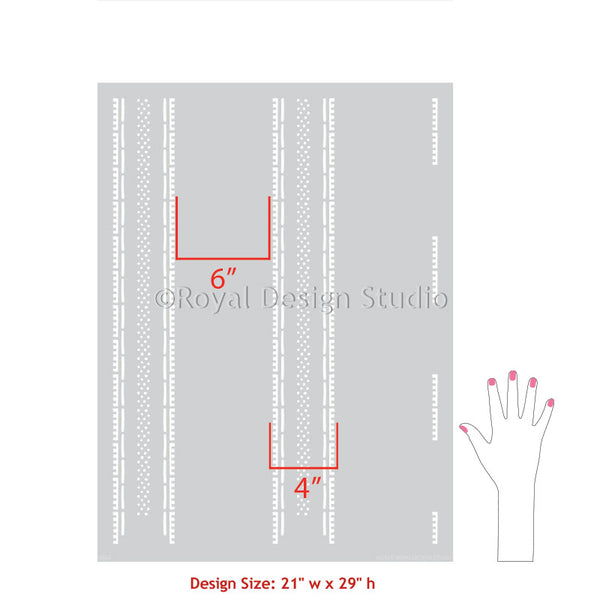 Large Stripe Stencil for Walls-Painted Wallpaper Decor