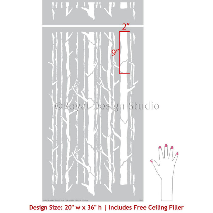 Tree Branches Wallpaper Wall Stencils for Painting - DIY Wall Patterns