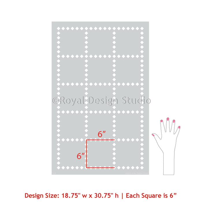 Diamond Check Stencil Pattern | stencil backsplashes walls furniture
