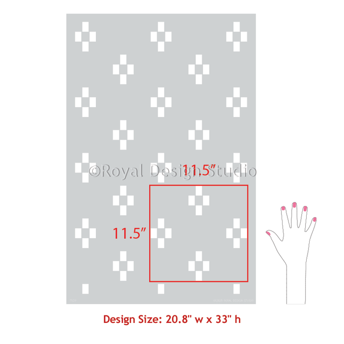 Cute Check Stencil Pattern for Wall Decor - DIY Stenciled Wallpaper