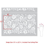 Wall Stencils | Large Allover Brocade Stencil