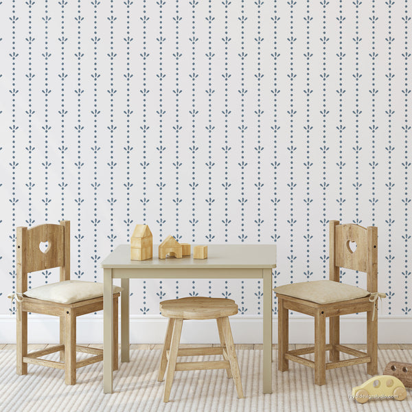 Simple Dotted Stripe Stencil for Painting Walls and Furniture